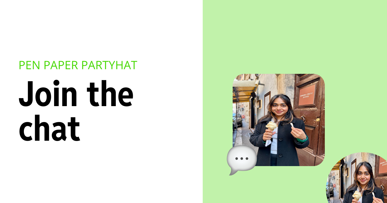 Pen Paper Partyhat chat