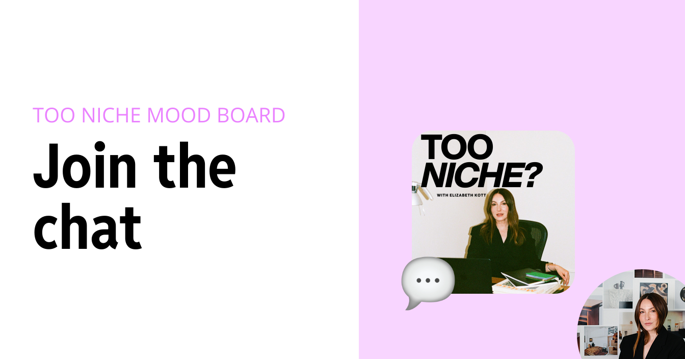 Too Niche Mood Board chat