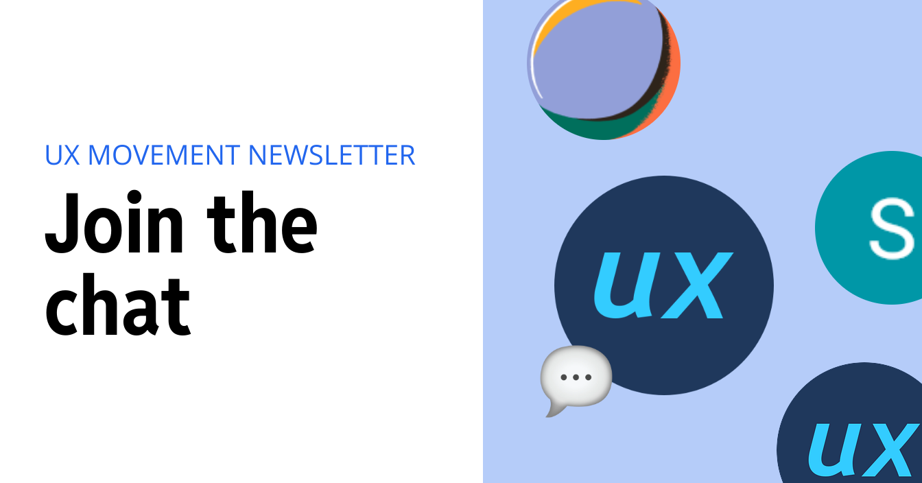 UX Movement Newsletter chat